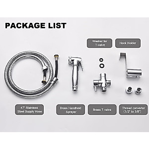 YUNZHIZHAO Powerful Handheld Bidet Sprayer for Toilet/Bathroom, Multi-Purpose Spray with Complete Premium Accessories