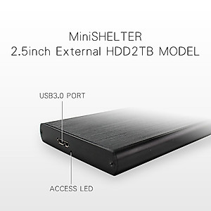 Marshal Portable 2TB External Hard Drive Portable HDD Aluminum Body MAL22000H2EX3-MK (renewed)