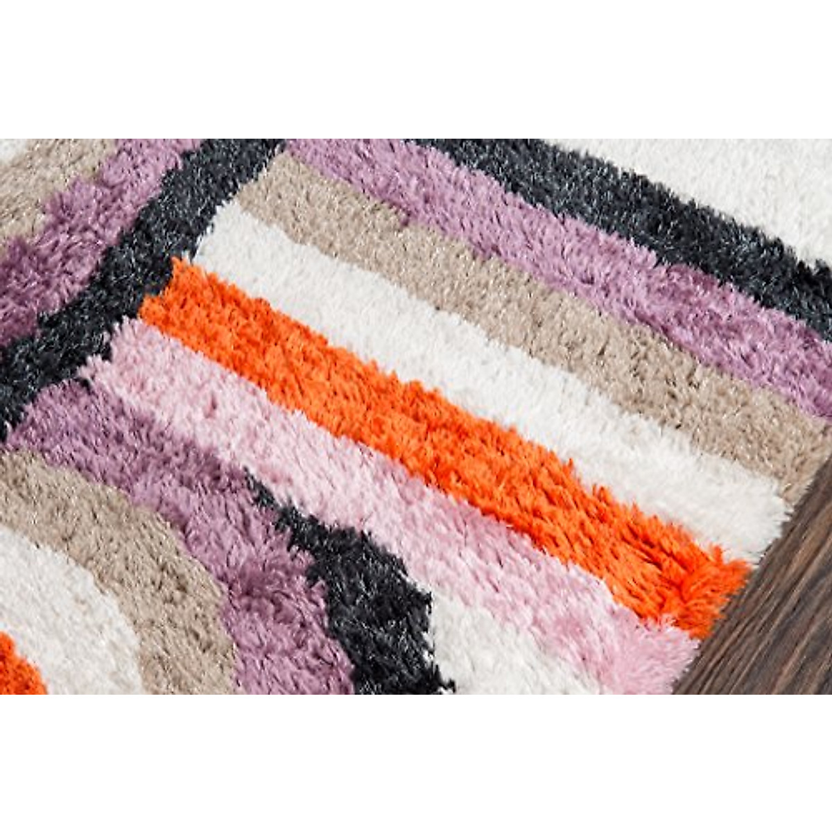 Novogratz by Momeni Rugs Retro Collection Turnstyle Shag Area Rug, 2'3" x 7'6" Runner, Lavender