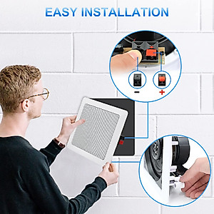 Herdio 5.25 Inch Passive Ceiling Speakers Pair, 160W 2-Way in Wall Speaker, Square Flush Mount Speakers for Home Theater, Living Room, Office