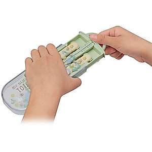 My Neighbor Totoro Utensil Set - Includes Reusable Fork, Spoon, Chopsticks and Carrying Case - Authentic Japanese Design - Durable, Dishwasher Safe- Flower Field