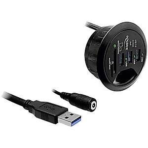 Delock in-Desk 3-Port USB 3.0 Hub 2 SD Card Slots