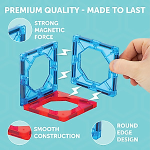 Play Brainy Magnetic Marble Run for Kids Ages 3 & Up - 130-Piece Magnetic Tiles with Rocket Elevator, Space-Themed Magnet Toys for Boys & Girls - STEM Educational Toys Set with Stickers & Storage Case