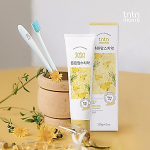 TNTN MOM'S - Toothpaste (5ea) & Toothbrush (5ea) Set for Pregnant Women | SLS Free & Fluoride Free | Grapefruits Scent Toothpaste, Ultra fine Toothbrush | Good for a Morning Sickness Relief