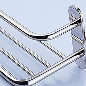 DINGZZ Double Towel Bar Stainless Steel Bathroom Kitchen Towel Holder Dual Towel Rod Rustproof Wall Mount