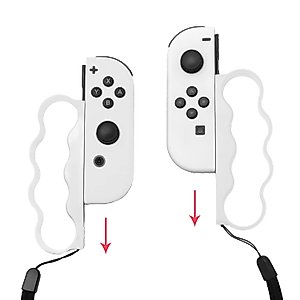 ECHZOVE Grips for Fitness Boxing Switch, Controller Accessories Compatible with Nintendo Switch Sports and Switch Boxing Game, 2 Packs-White