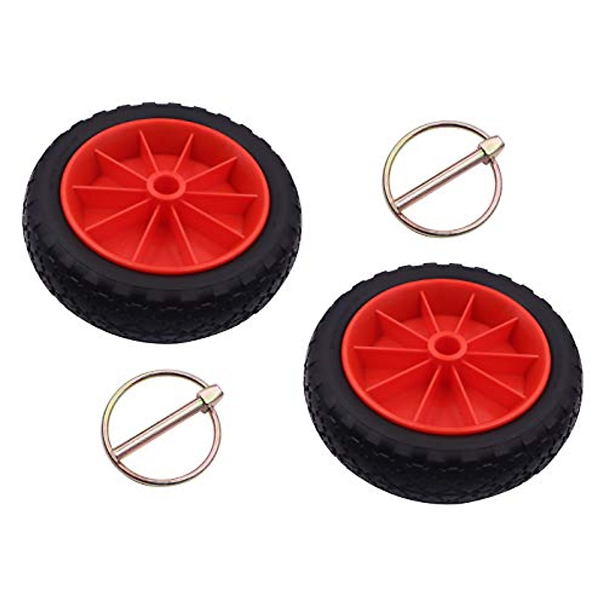 METER STAR 2pc 10" Kayak Cart Wheels, Puncture-Proof Tire Wheel for Kayak Canoe Trolley Cart Replacement Tire,Diameter Central Axis its 0.9",Solid Rubber