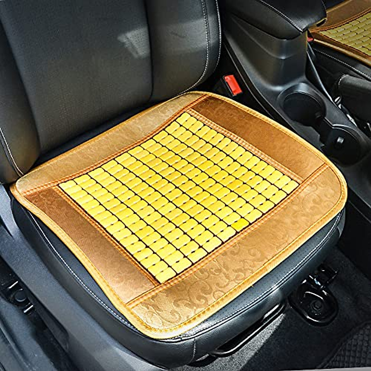 BARUYO Car Bamboo Seat Cushion, Bamboo Bath Mat, Summer Bamboo Comfort Chair Cover Mat, Environmental Protection Bamboo Massage Cushion (White)