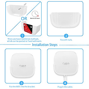 Huafly Screwless Wall Mount Bracket for Eero Pro 6E WiFi, VHB Stick On Holder, Strong Adhesive Holder, No Tools No Drilling No Hole (1pcs)