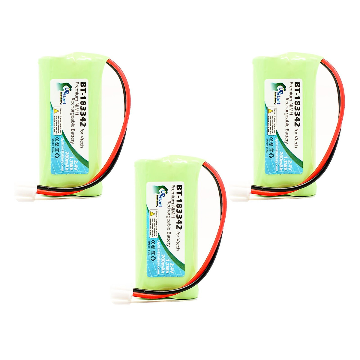 3 Pack - Replacement for AT&T EL52313 Battery - Compatible with AT&T Cordless Phone Battery (700mAh 2.4V NI-MH)