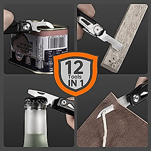 NexTool Knight Multi Tool Pocket Knife, Multitool Knife with Huge Scissors, Glass Breaker, Can/Bottle Opener, Floding Camping Knife with Safety Locking for Camping/Emergencies/EDC, Cool Gifts for Men