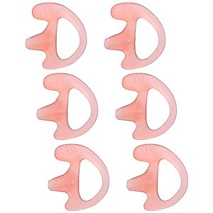 Earmold for Left Ear, Medium Size, Ear Mold for Two Way Radio Acoustic Tube Earpiece / Coil Tube Headset, Silicone Earmould Insert, Compatible for Motorola Vertex Kenwood Baofeng Earpieces, 6 Pack
