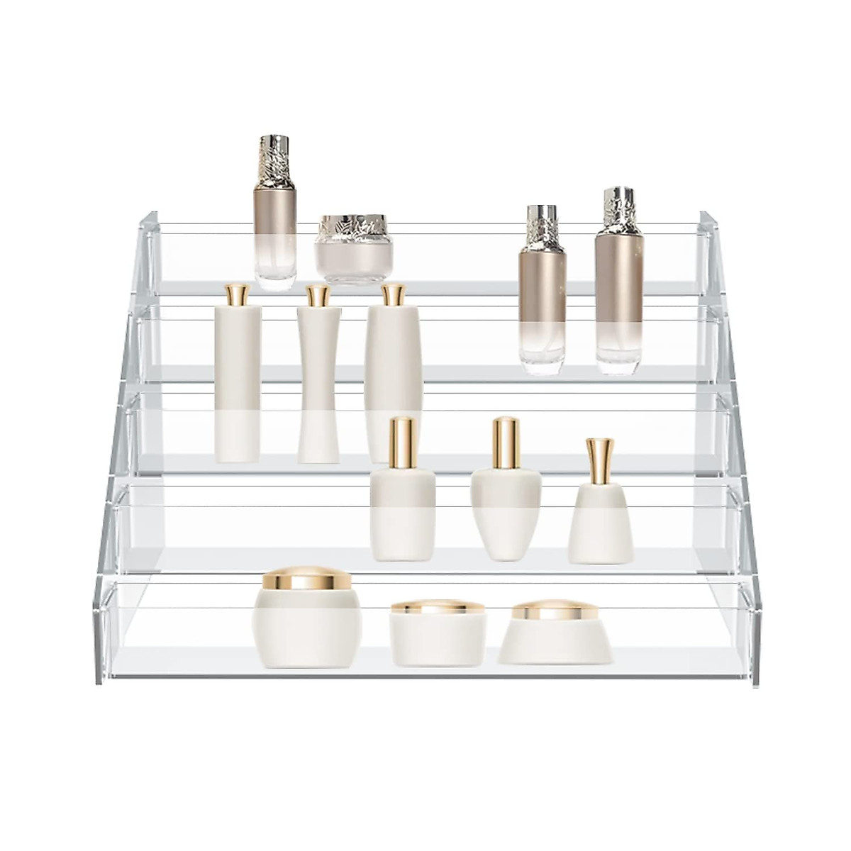 WUIVIUT Spice Rack Organizer For Cabinet, 1 4/5 in/Tier Acrylic Tiered Spice Shelf Can Storage Organizer for Kitchen Pantry Countertop