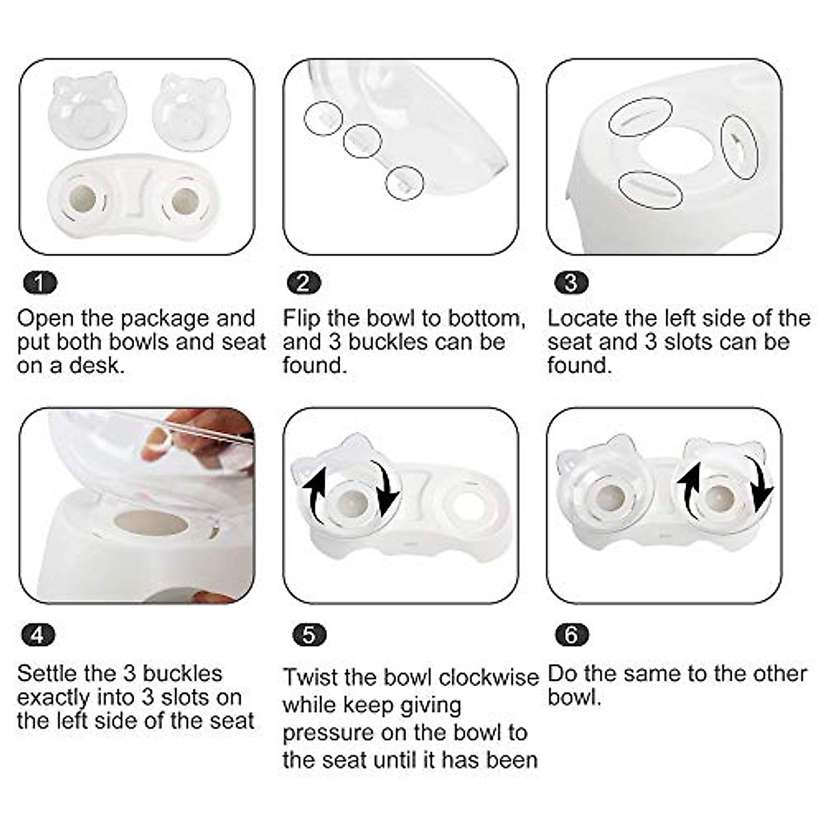 MILIFUN Cat Food Bowls Elevated Tilted, Anti Vomiting Orthopedic Kitty Bowls for Puppy and Bunny, Indoor Cats.