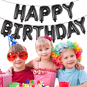Happy Birthday Balloon Banner Letter Party Decorations, 16 Inch 3D Aluminum Foil Inflatable Hanging Letter kit set, Party Decor and Event Decorations Favor and Supplies for 1St Birthday Kids