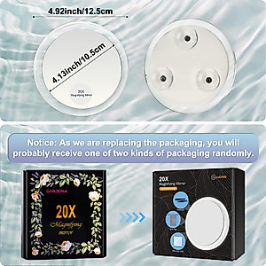 MIYADIVA 20x Magnifying Mirror with Suction Cup and Eyebrow Tweezers Kit for Women, Hair Removal Tweezers Travel Set Including High Magnification Magnified Mirror，5 Inch