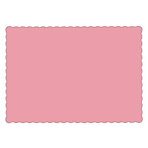 Hoffmaster Dusty Rose Pink Paper Placemats Scalloped Edge 50 per Pack