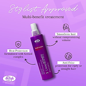 Lisap Ultimate Straight Fluid, Frizz-Smoothening Spray with Heat Protection for All Hair Types