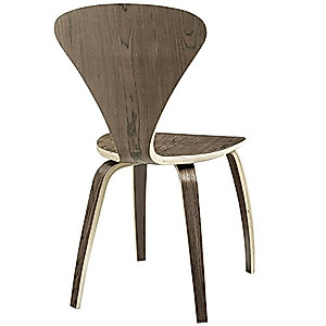 Modway Vortex Mid-Century Modern Kitchen and Dining Room Chair in Dark Walnut