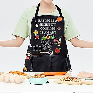 CMNIM Funny Cooking Aprons for Women Men Kitchen Aprons with Pockets Chef Apron Waterproof Master Chef Apron Cooking Lover Gifts (cooking is an art)
