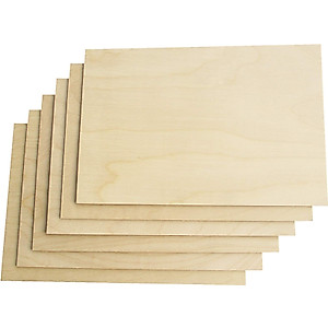 3 mm 1/8"x 8"x 12" Premium Baltic Birch Plywood with B/BB Grade Veneer 6 Flat Sheets for DIY Crafts and Arts, CNC Cutting, Wood Burning and Laser Projects