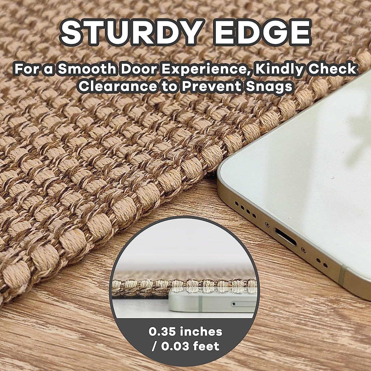 EARTHALL Boho Area Rug 2x3 Ft Washable Rugs for Entryway Braided Throw Rugs with Rubber Backing Door Mat Indoor Outdoor Entrance Small Cotton Woven Carpet for Kitchen Foyer Front Door, Tan/Brown