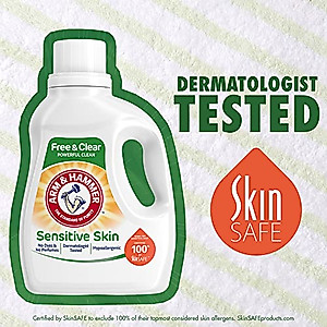 Arm & Hammer Sensitive Skin Free & Clear, 107 Loads Liquid Laundry Detergent, 144.5 Fl oz