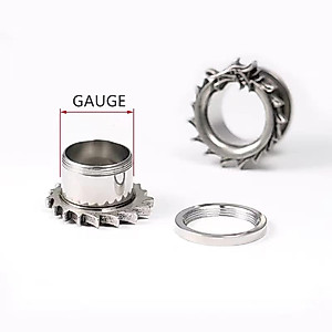Punk Dragon Stainless Steel Screw On Ear Tunnels and Plugs Personalized Double Flared Ear Gauges Expander Stretching Tunnels Earlobe Plugs Body Piercing Jewelry for Men Women Boys Teen Girls (00g(10mm))