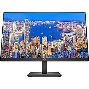 HP P224 21.5 Inch FHD LED-Backlit LCD IPS Anti-Glare Monitor (HDMI, VGA, DisplayPort) 2-Pack Bundle with PW313 Full HD 1080p Live Streamer Webcam and Desk Mount Clamp Dual Monitor Stand