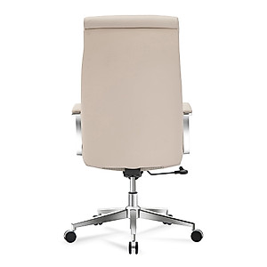 Realspace® Modern Comfort Modee Vegan Leather High-Back Executive Office Chair, Sand/Chrome, BIFMA Compliant