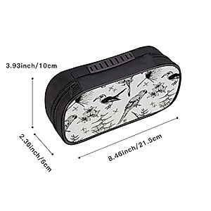 Large pencil case,Parrot bird plants pencil bag stationery bag portable large storage bag pencil box pencil holder