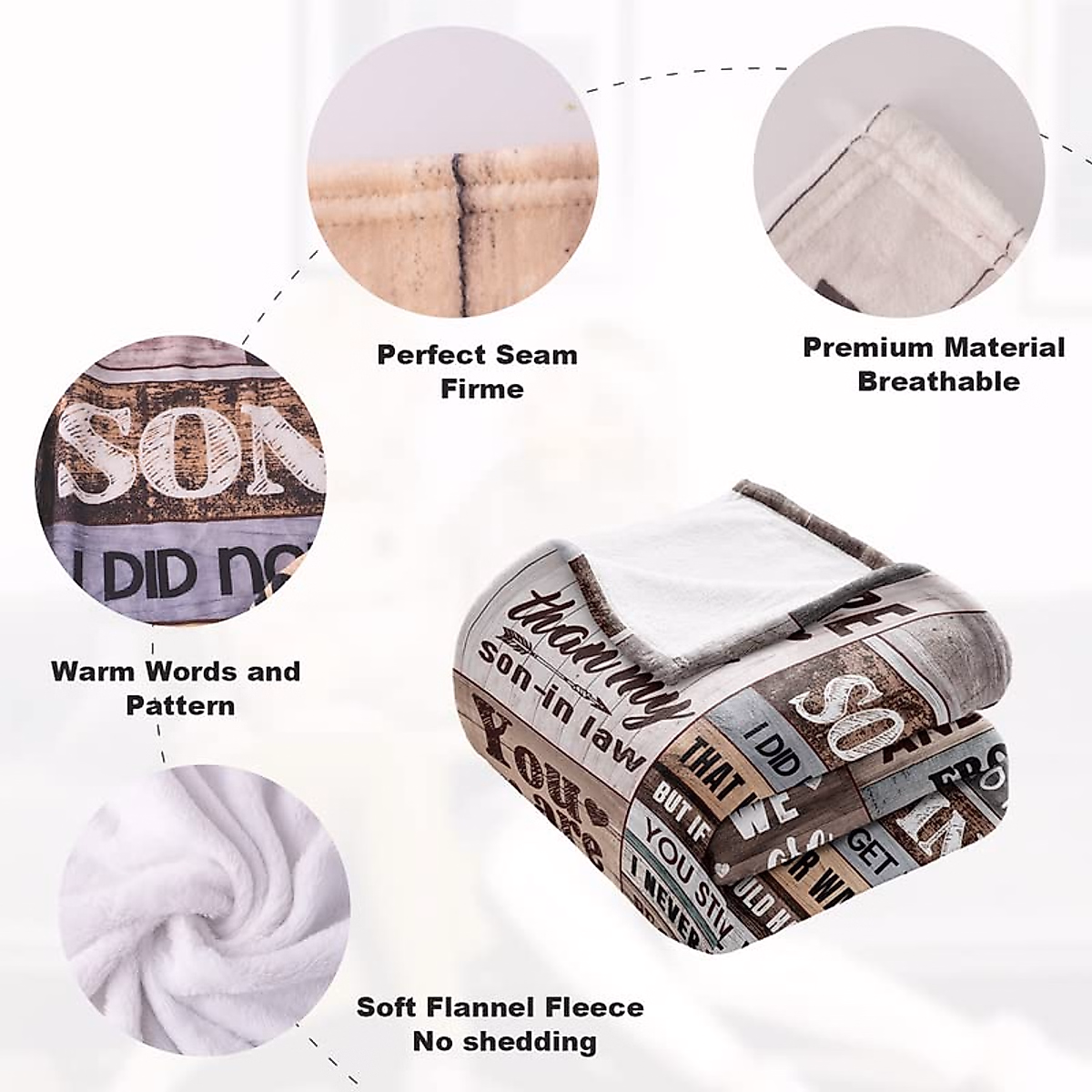 Merry Carve Son in Law Gifts from Mother in Law to My Son Blankets in Bulk for Wedding Christmas Birthday for Son in Law from Mother Father in Law Throw Blanket 60"*50"