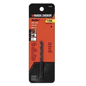 BLACK+DECKER 19103 Two Pack Bullet Drill Bit, 7/64-Inch