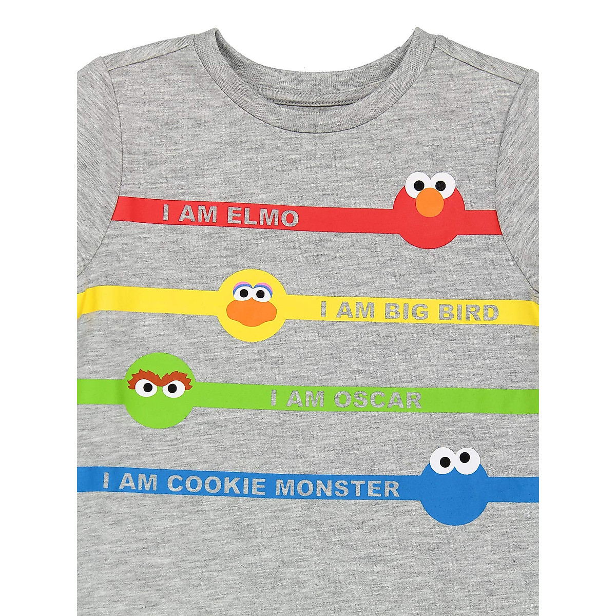 Isaac Mizrahi Loves Sesame Street Gang Elmo Toddler Baby Short Sleeve Tee (24 Months, Gray)