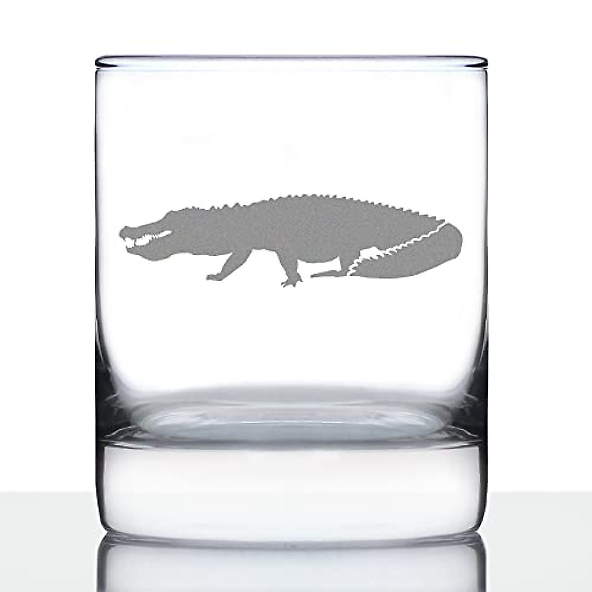 Alligator Whiskey Rocks Glass - Unique Exotic Animal Gifts for Alligator Lovers - 10.25 Oz Glass
