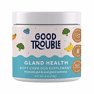 Good Trouble Pets Gland Support Soft Chew Dog Supplements: Anal Gland Wellness Formula & Digestive Health - Digestive Enzymes for Dogs (Packs of 3)