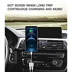 2pack,Compatible for iPhone Headphone Adapter Double Compatible with Lightning Port to Audio Jack and Charger Earphone Charging Splitter 11 12Mini pro xs xr 7 8 for ipad Connector Converter for Apple