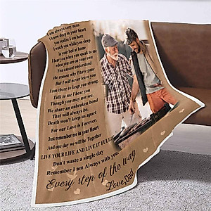D-Story Custom Memorial Blankets with Photos for Loss of Mother Dad in Heaven, Made in USA, Personalized Sympathy Bereavement Angel Blanket for Funeral | I Never Left You | in Loving Memory Gift