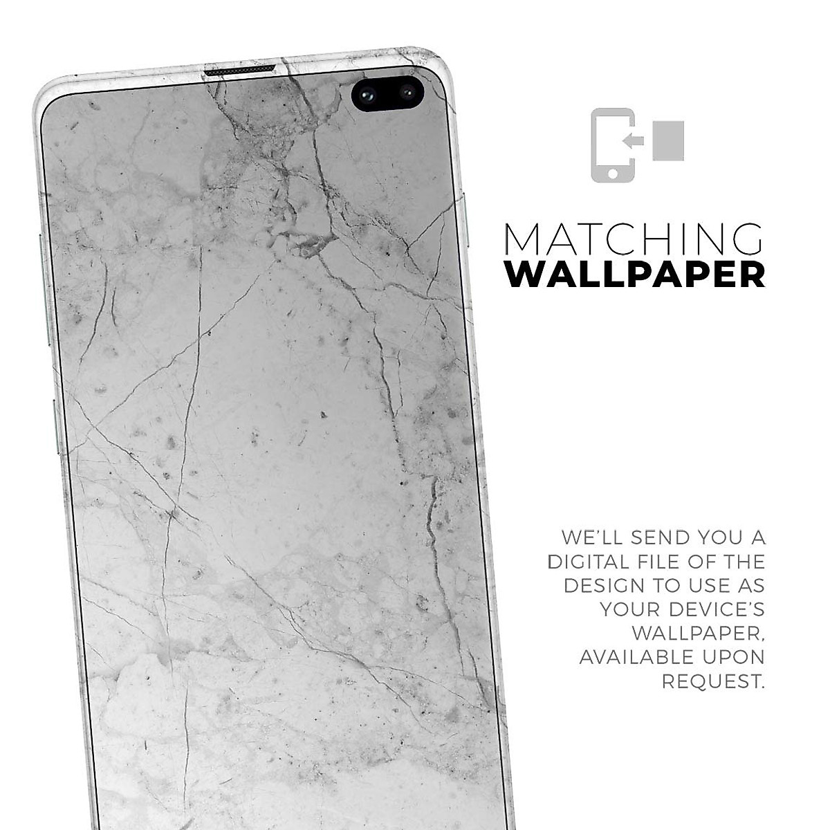 DesignSkinz Cracked Marble Surface Protective Vinyl Decal Wrap Skin Cover Compatible with The Samsung Galaxy S20 (Screen Trim & Back Glass Skin)