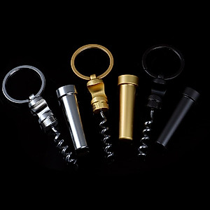 TBoxBo 1Piece Bottle Opener Keychain 3 In 1 Portable Bottle Opener Wine Bottle Corkscrew Portable Wine Beer Can Opener Mini Keychain Wine Opener Outdoor Corkscrew Kitchen Tools for Men & Women, Black