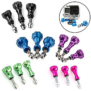 MaximalPower CA GP CNC Screw(BK) Aluminum Thumb Knob Bolt Nut Screw Kit for GoPro Hero 4/3+/3/2/1, Pack of 3 (Black)