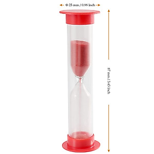 MUKCHAP 30 PCS 3.4 Inch Colorful 1 Minute Sandglass Timer, 5 Colors Plastic Hourglass Timer, Mini Sand Clock Timer, Time Management Game, Countdown Toy, Yellow, Red, Blue, Green, Pink