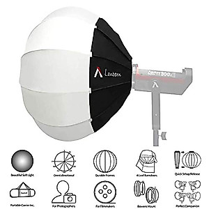 Aputure Lantern Softbox Soft Light Modifier,26inch, Quick-Setup Quick-Folding Aputure Space Light Upgraded for Aputure 300D Mark II 120D 120T 120D Mark II 300X and Other Bowens Mount Light