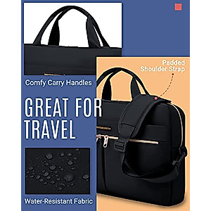 LIGHT FLIGHT Laptop Bag, 15.6 Inch Business Briefcase,Water-Repellent Shoulder Messenger Bag,Computer Bag Work Office Travel,Black