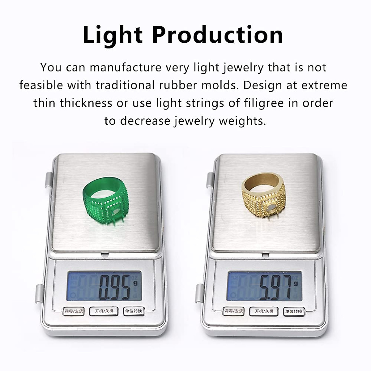 IFUN Jewelry Casting Resin for 405nm LCD DLP Printing-Easy to Print Use and Burn High Resolution- 3D Printer Photosensitive Castable Resin Liquid- Green 500g