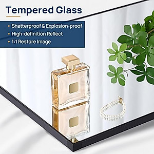 ENJOYBASICS 63"x20" Full Length Mirror with Stand, Large Body Mirror Hanging or Leaning Against Wall, Aluminum Alloy Wall Mirror, Floor Mirror for Bedroom Living Room Dressing Room, Black