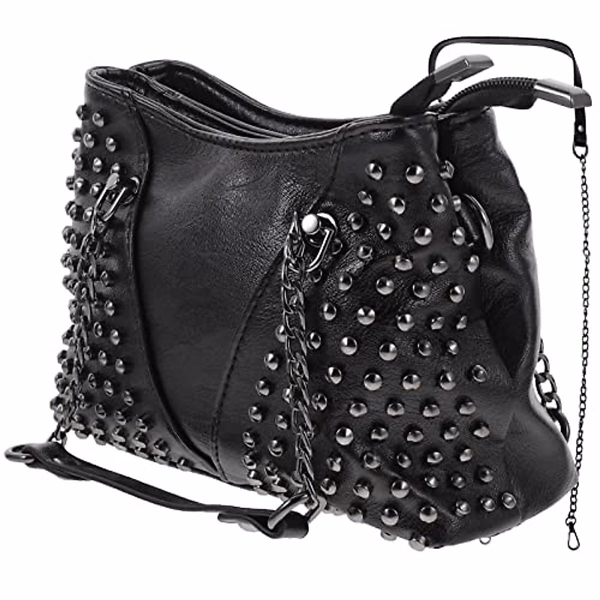 GALPADA Studded Handbag Studded Bag Black Crossbody Bag Rivet Shoulder Bag Leather Tote Bag Crossbody Handbags Rivet Shoulder Bag