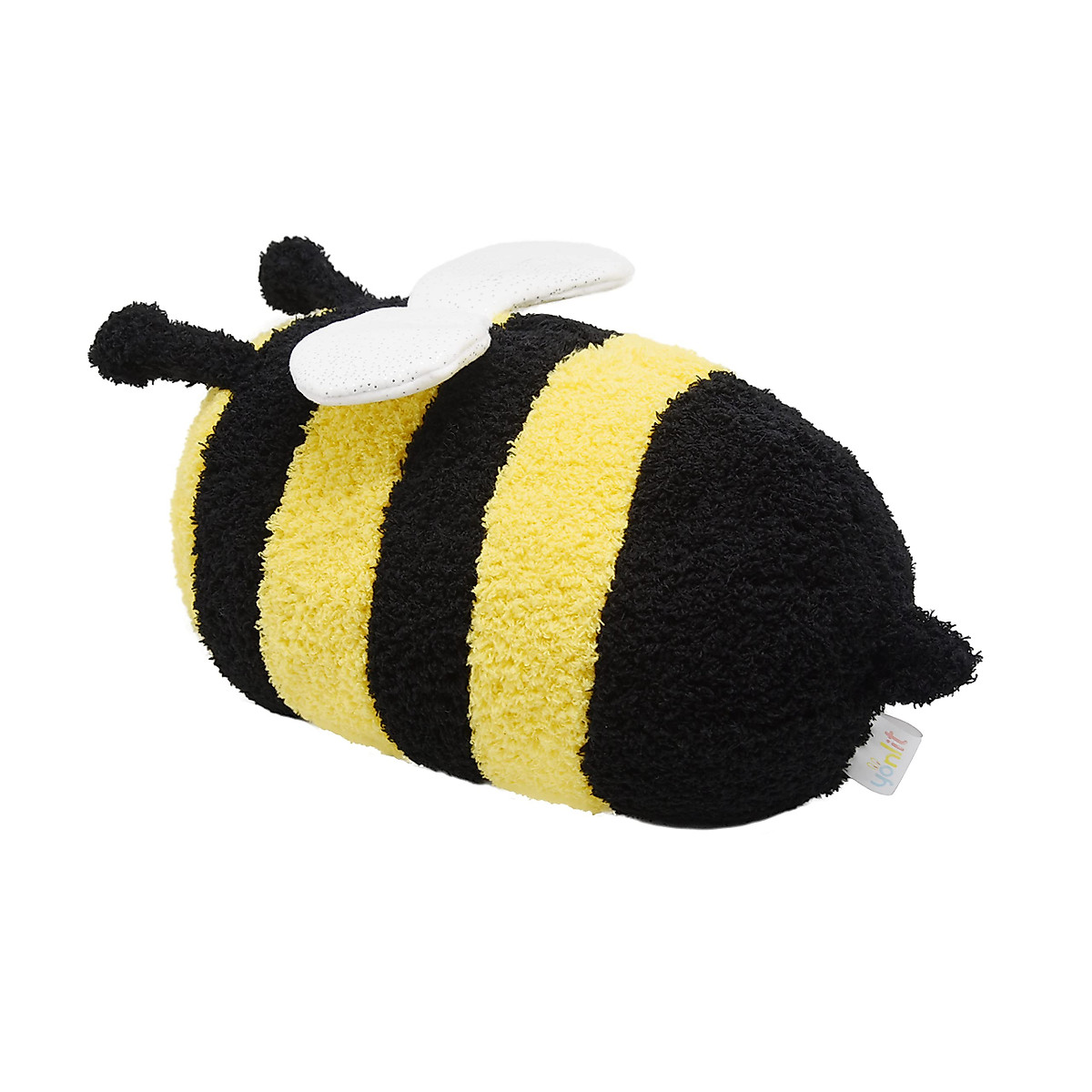YONLIT Fuzzy Bumblebee Stuffed Animal with Smile Face and White Wings Super Cute Plush Bee Toy Excellent Gifts for Kids or Honey 12 Inch