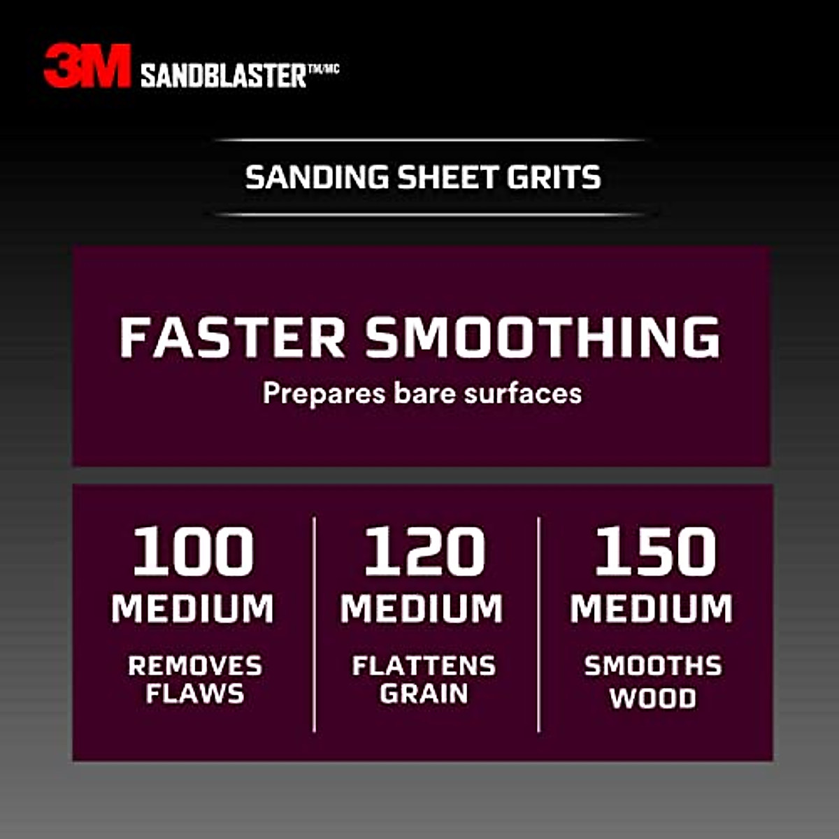 3M 11060-G-6 Sandblaster Sandpaper with No-Slip Grip Backing, Gold, 3-2/3 in. x 9 in, 60 Grit, 6 Sheets/Pack, 10 Count