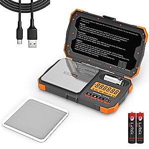 Pocket Scale with Tray 200 x 0.01g High Precesion Gram Scale Arrow Scale Jewelery Coin Scale 50g Calibration Weight USB Cable Included Read in Gram Grain Carat Pennyweigh oz ozt